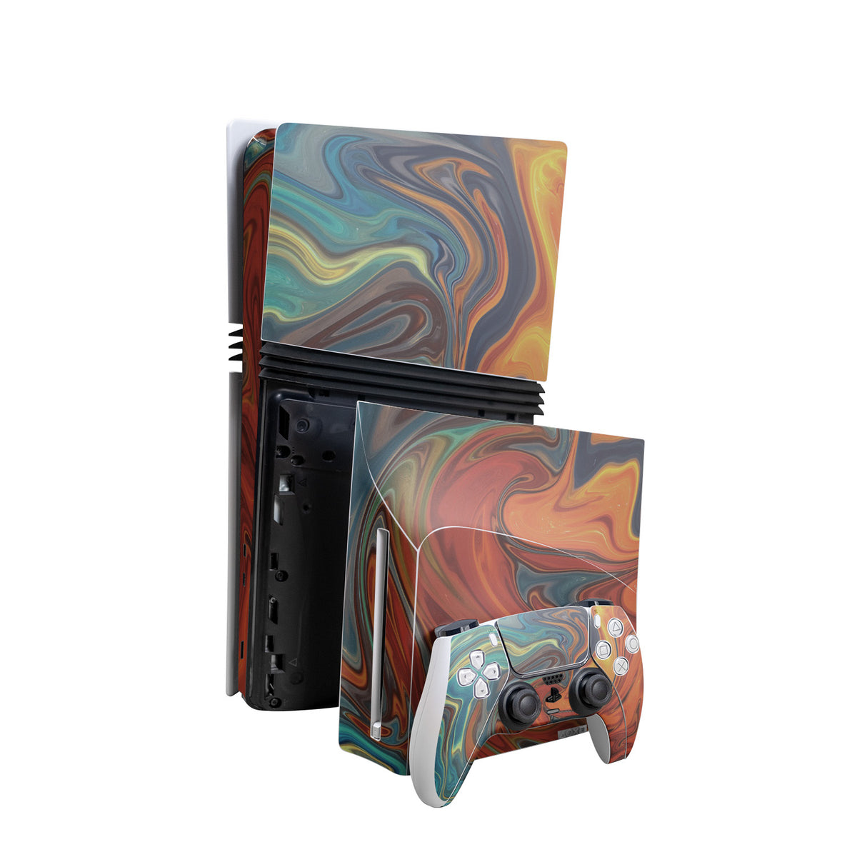 Lava Water Skin For Sony PlayStation 5 Pro Bundle + Disc Drive For PS5 ...