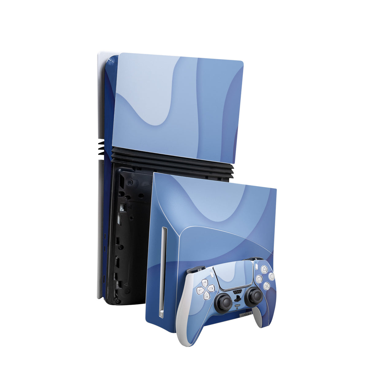 Papercraft Blue Skin For Sony PlayStation 5 Pro Bundle + Disc Drive For ...