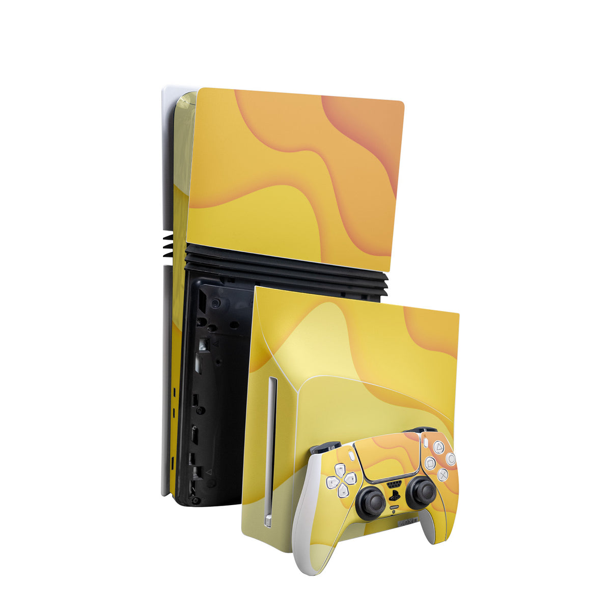Papercraft Yellow Skin For Sony PlayStation 5 Pro Bundle + Disc Drive ...