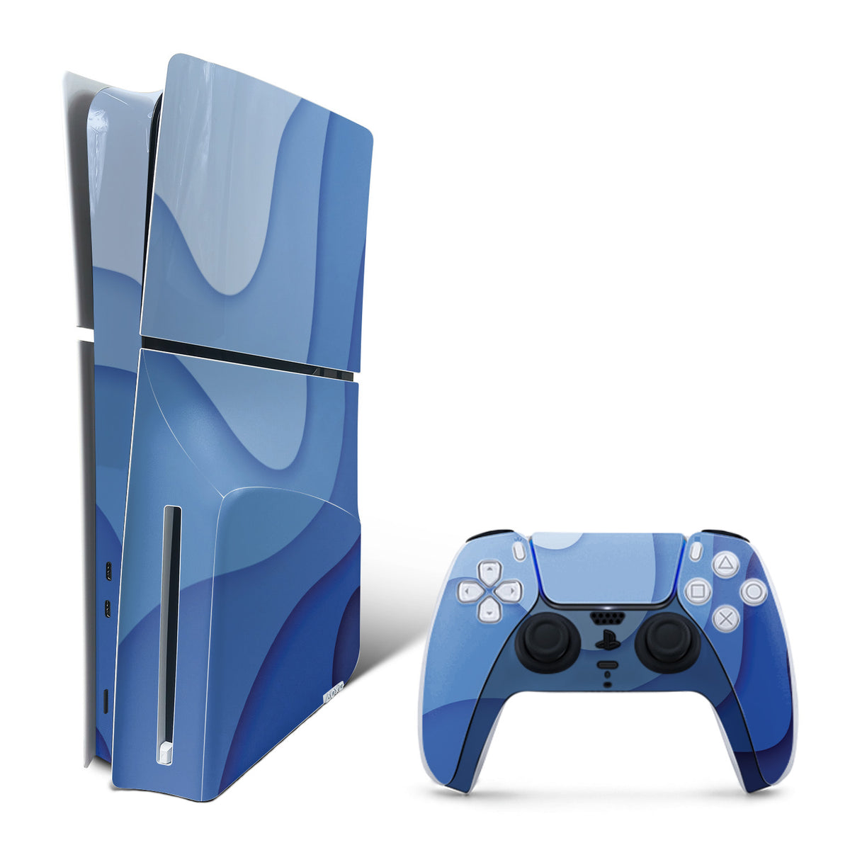 Papercraft Blue Skin For Playstation 5 Slim Disk Edition Combo with ...