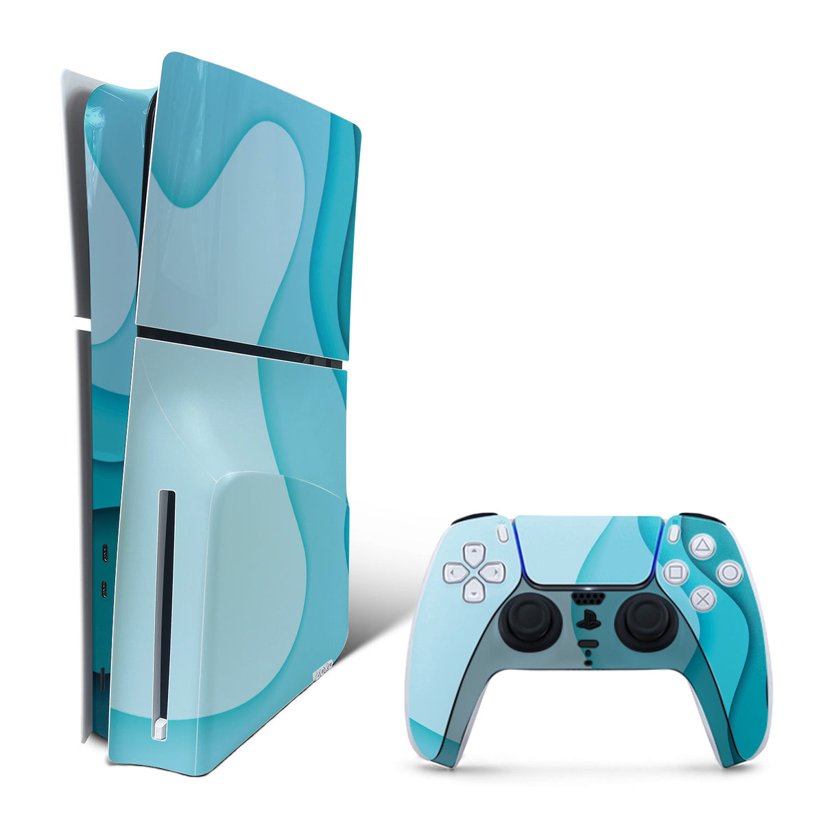Papercraft Cyan Skin For Playstation 5 Slim Disk Edition Combo with ...