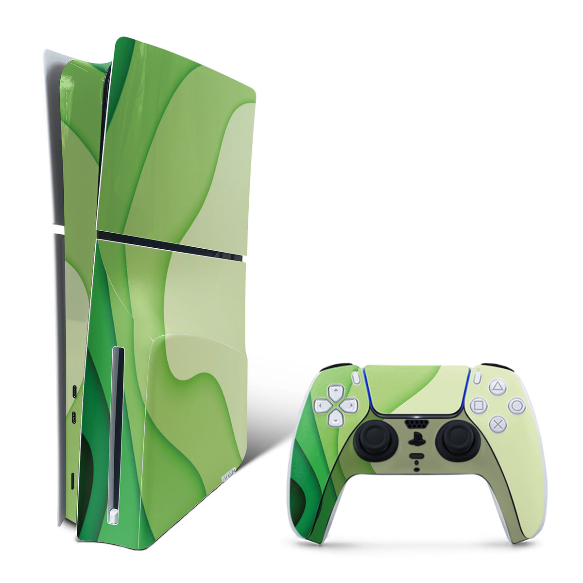 Papercraft Green Skin For Playstation 5 Slim Disk Edition Combo with ...