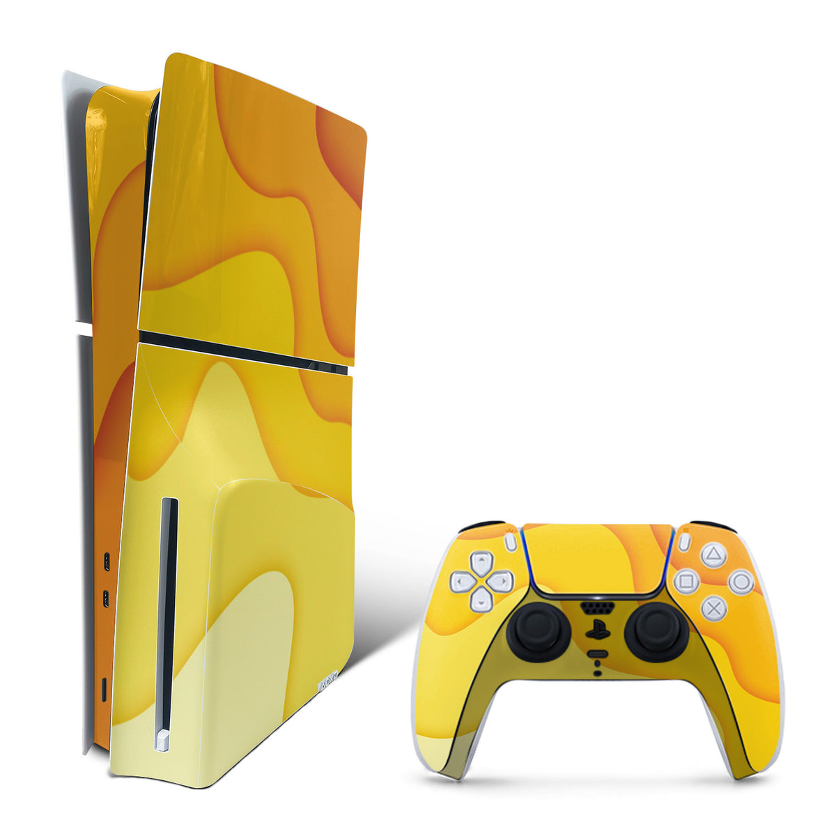 Papercraft Yellow Skin For Playstation 5 Slim Disk Edition Combo with ...