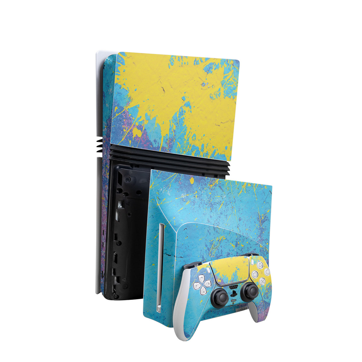 Splatter Wall Skin For Sony PlayStation 5 Pro Bundle + Disc Drive For ...
