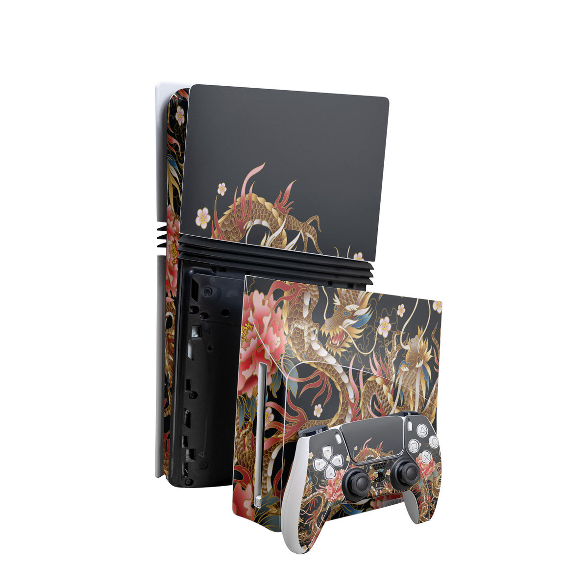 Stitch Dragons Skin For Sony PlayStation 5 Pro Bundle + Disc Drive For ...