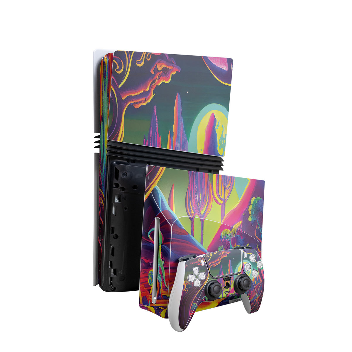 Trippy Planet Skin For Sony PlayStation 5 Pro Bundle + Disc Drive For ...
