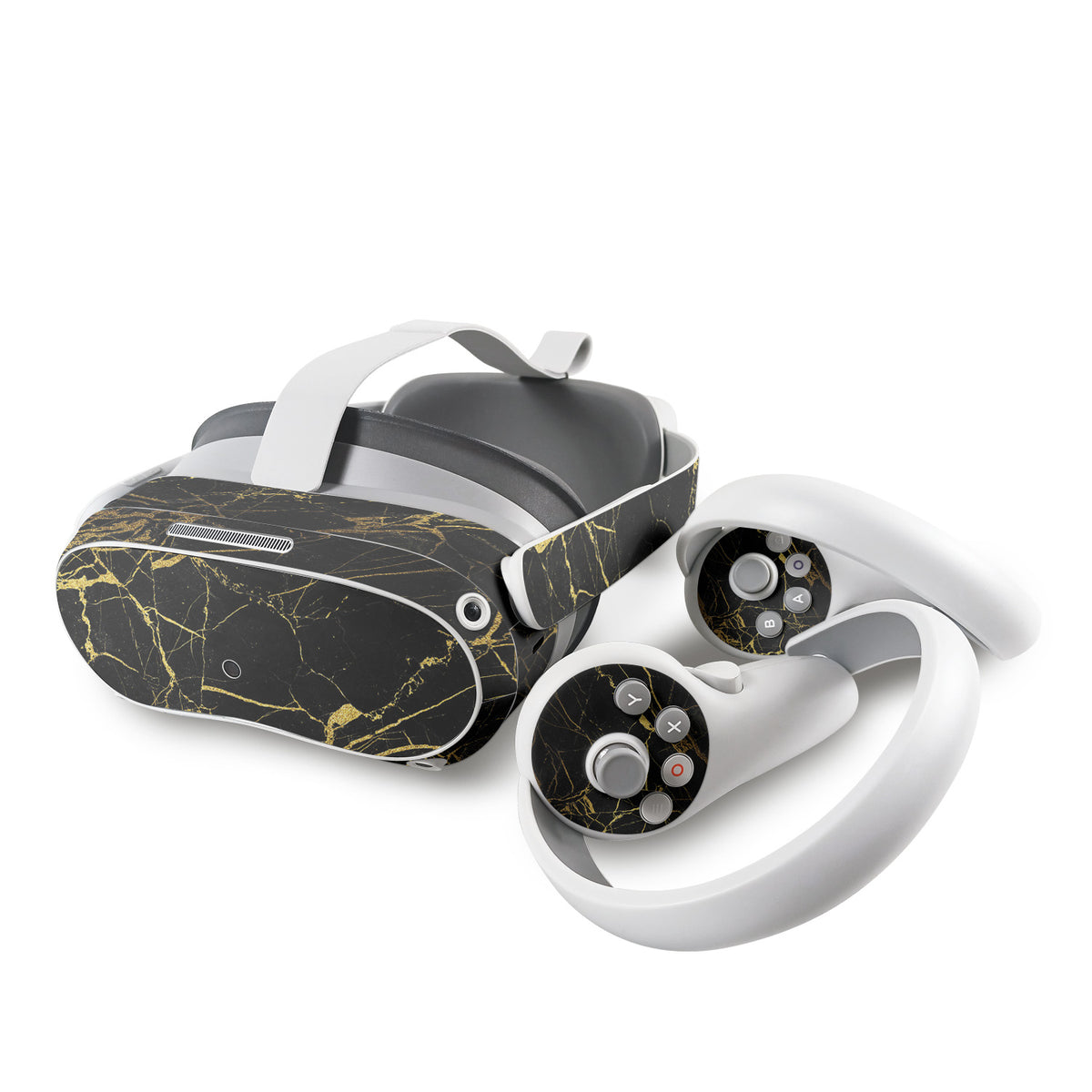 Black Gold Marble Skin For Pico 4 Enterprise — MightySkins