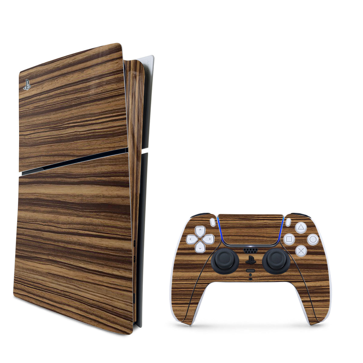 Dark Zebra Wood Skin For Sony Playstation 5 Slim — MightySkins