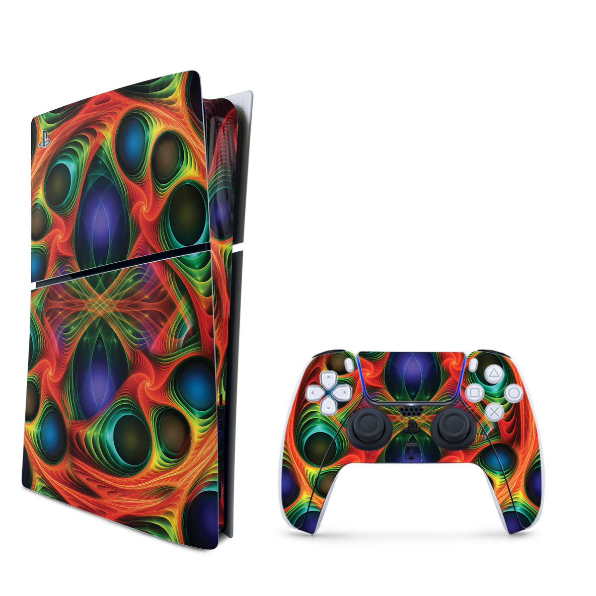 Fabric Fractal Skin For Sony Playstation 5 Slim — MightySkins