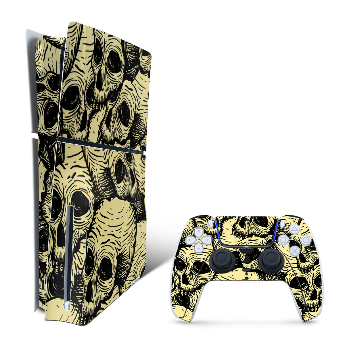 Inked Skulls Skin For Sony Playstation 5 Slim Bundle — MightySkins