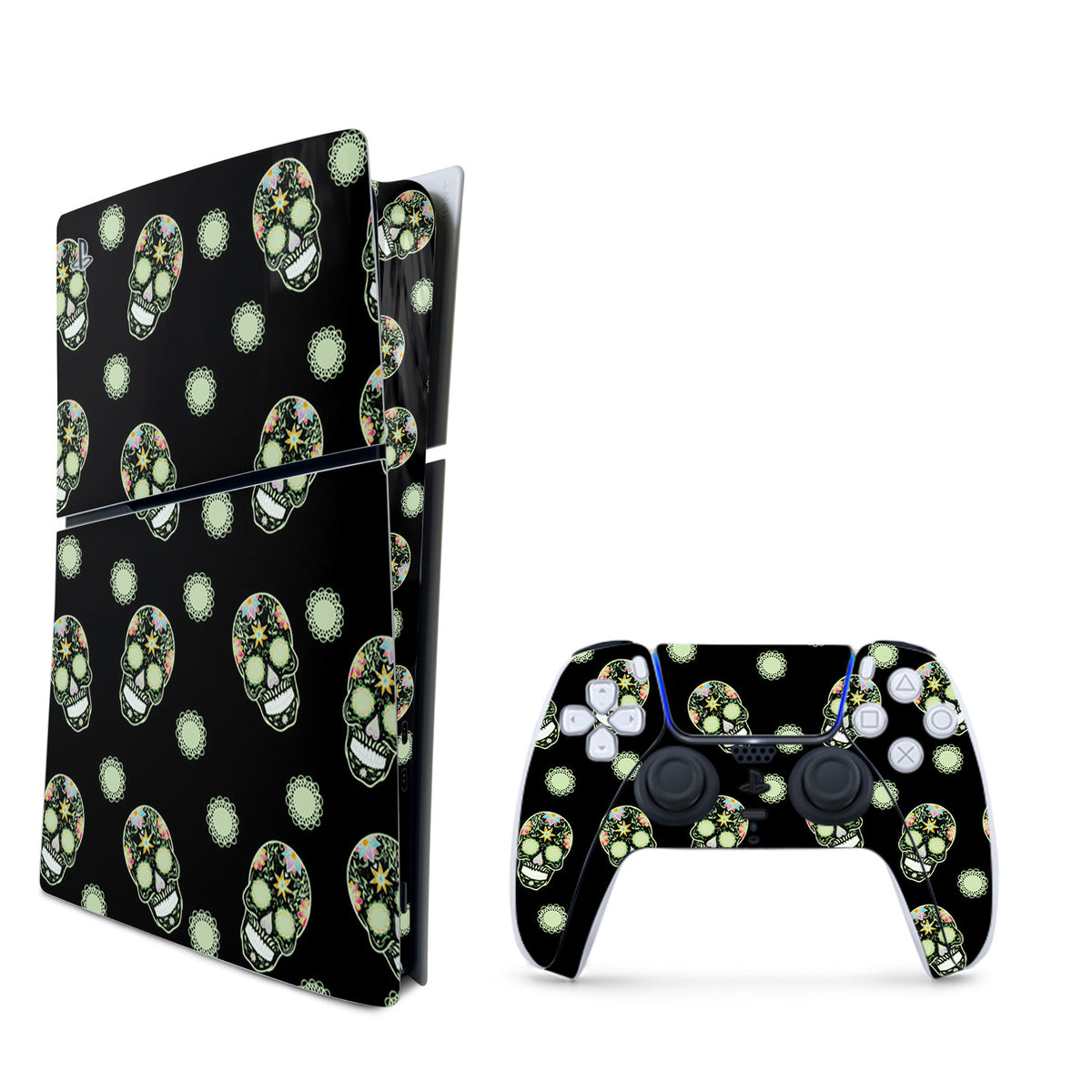 Nighttime Skulls Skin For Sony Playstation 5 Slim — MightySkins