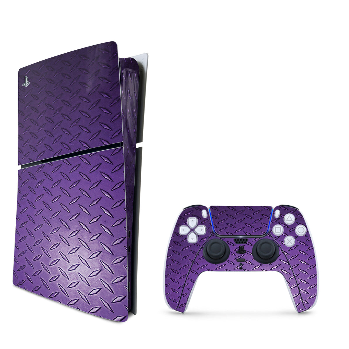 Purple Diamond Plate Skin For Sony Playstation 5 Slim — MightySkins