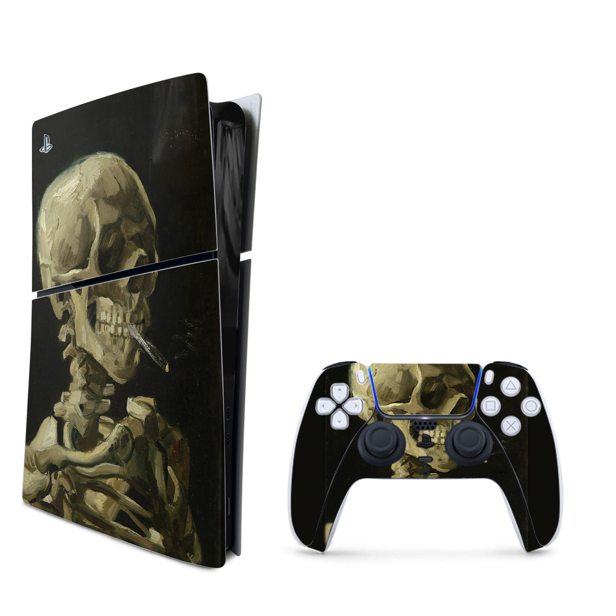 Skull With Cigarette Skin For Sony Playstation 5 Slim — MightySkins