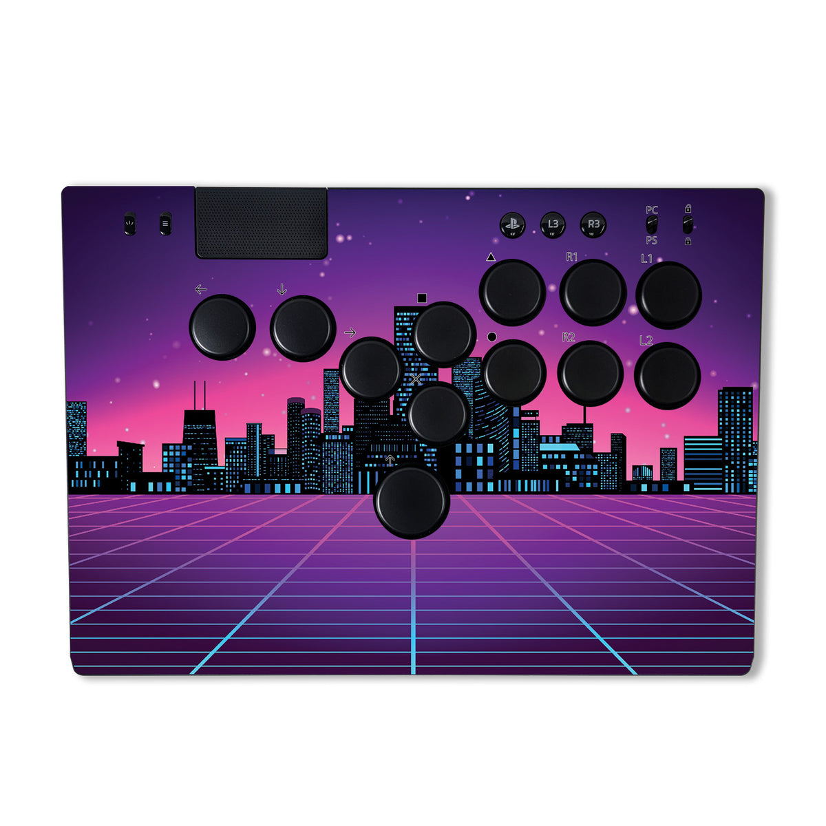 Synthwave City Skin For Razer Kitsune — MightySkins