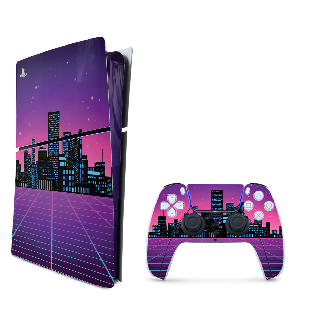 Synthwave City Skin For Sony Playstation 5 Slim — MightySkins