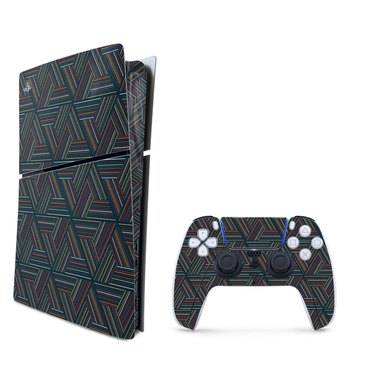 Triangle Stripes Skin For Sony Playstation 5 Slim — MightySkins