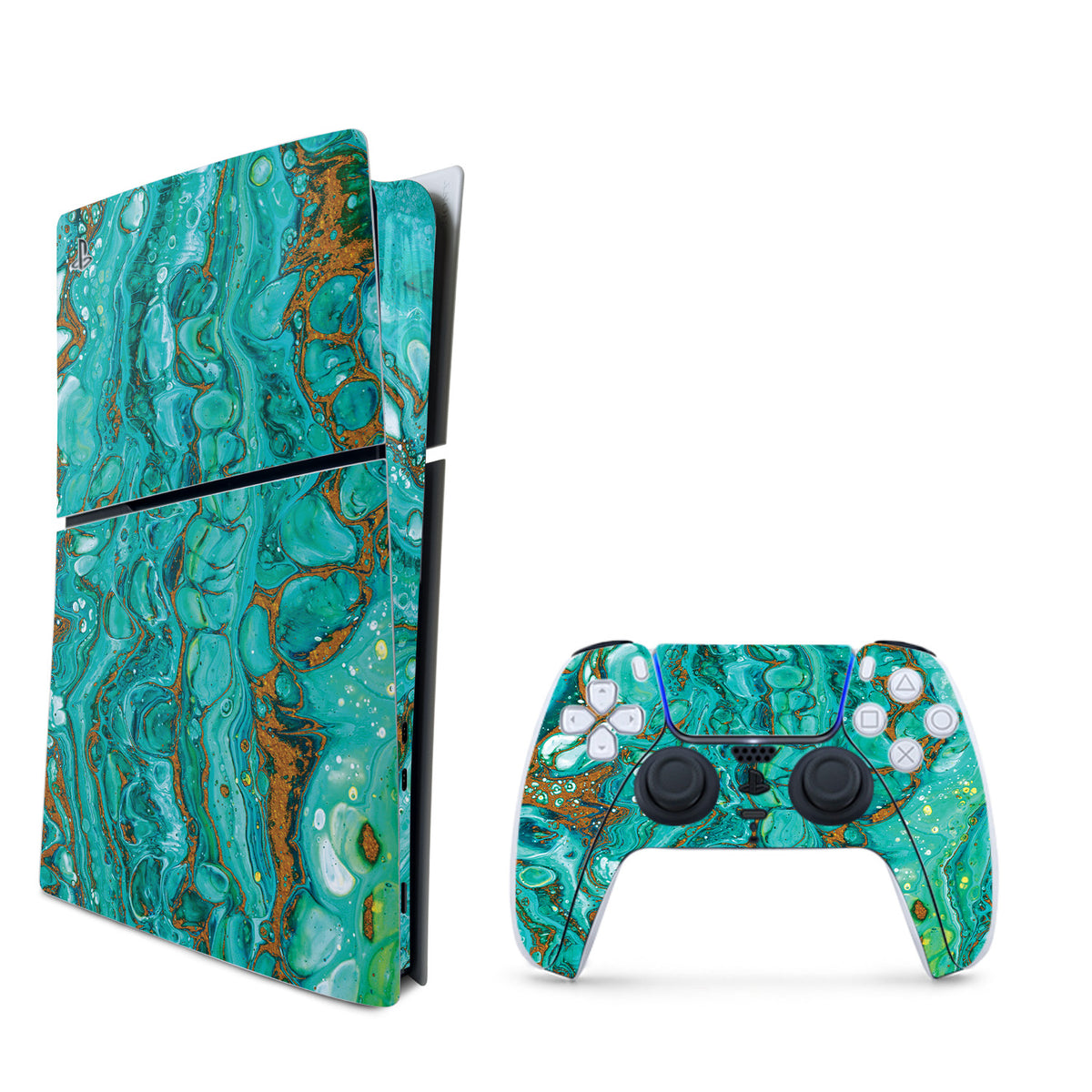 Turquoise Ripple Skin For Sony Playstation 5 Slim — MightySkins