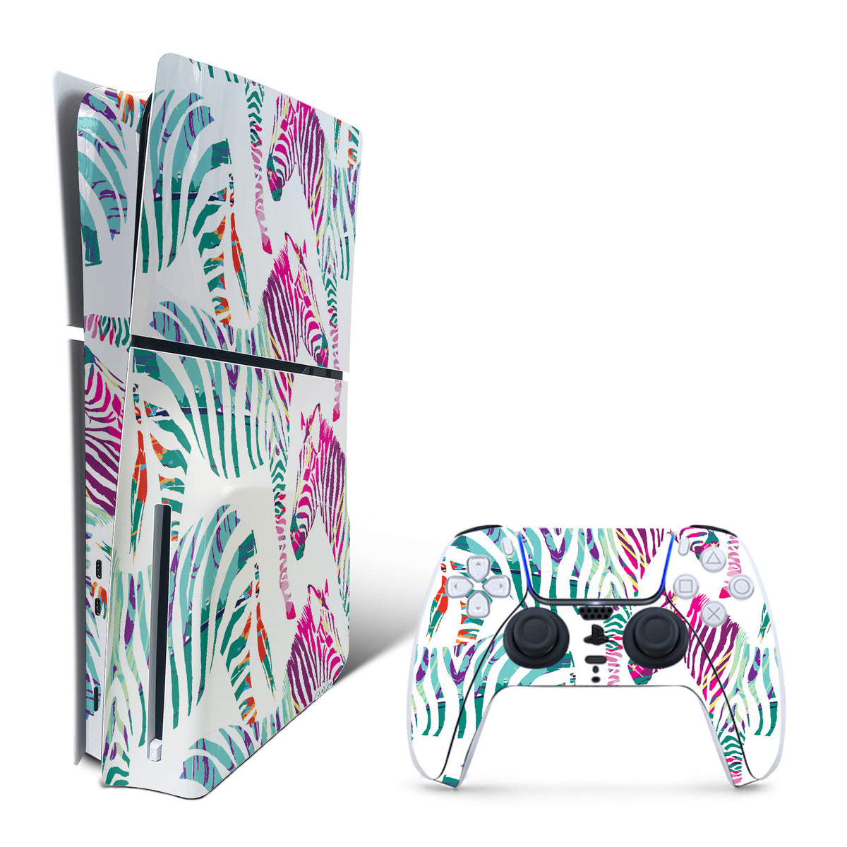 Zebra Mosaic Skin For Sony Playstation 5 Slim Bundle — MightySkins