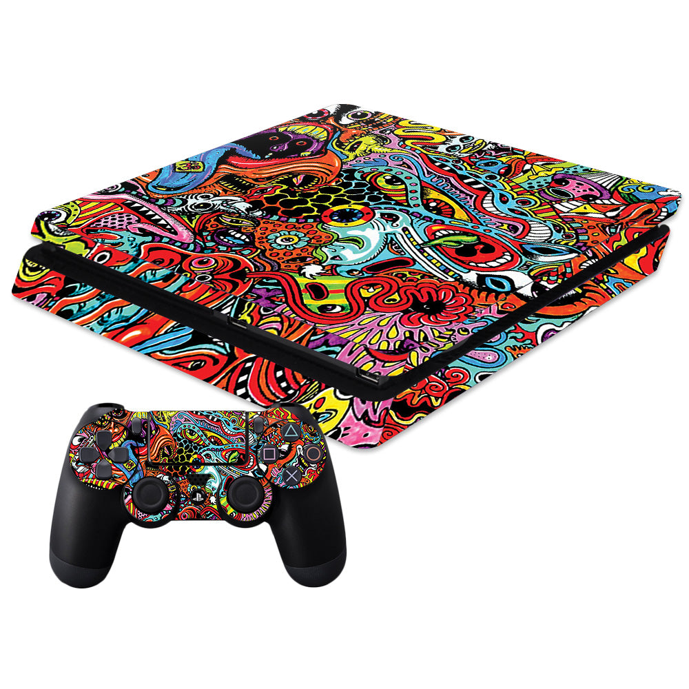 Acid Trippy Skin For Sony PS4 Slim & Controller Combo — MightySkins