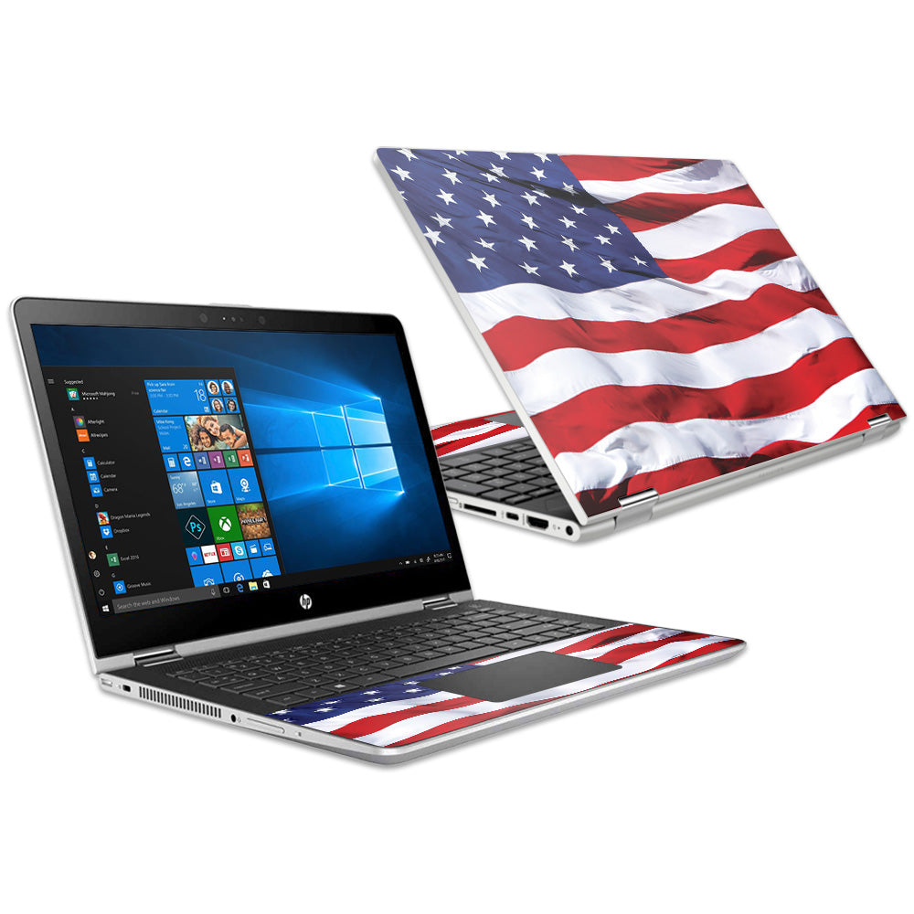 American Flag Skin For Pavilion x360 15.6" (2018) — MightySkins