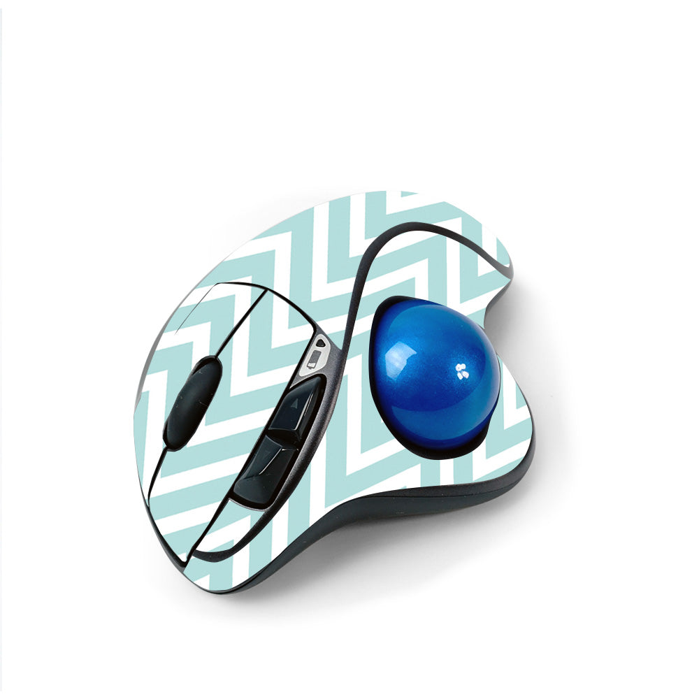 Aqua Chevron Skin For Logitech M570 Wireless Trackball Mouse — MightySkins