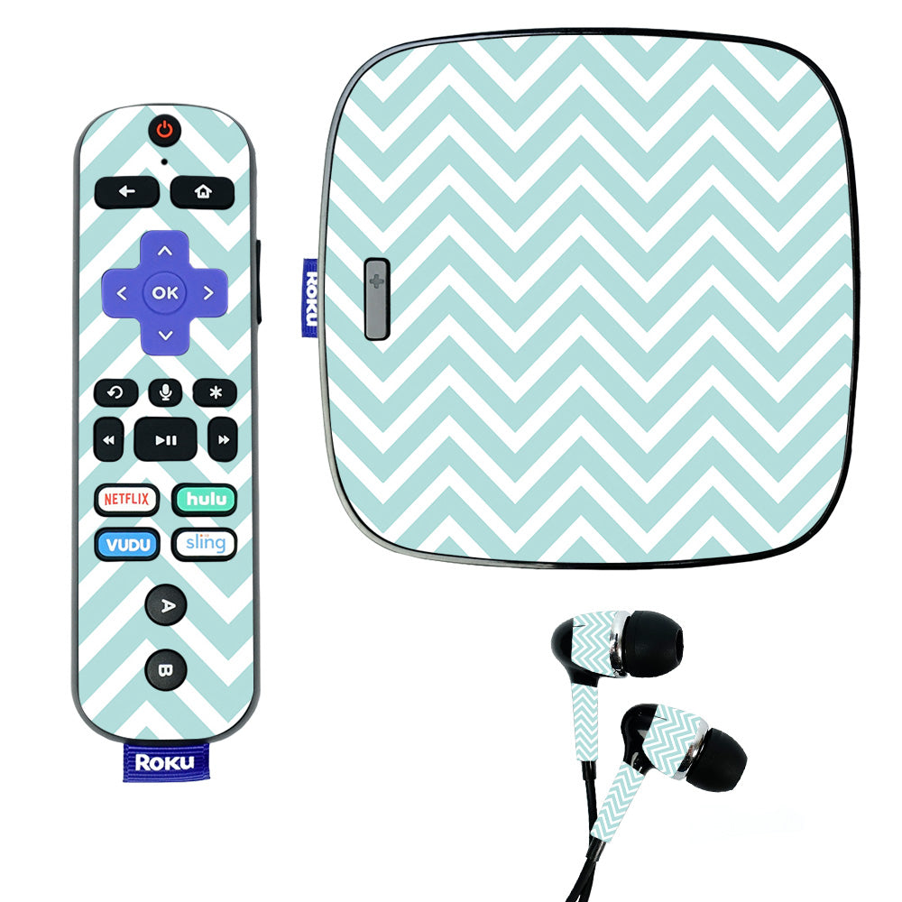 Aqua Chevron Skin For Roku Ultra — MightySkins