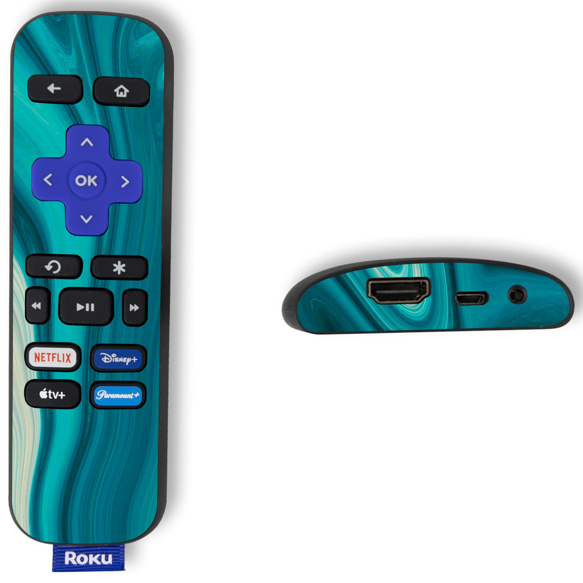 Aqua Swirl Skin For Roku Express Model 3960 (2022) — MightySkins