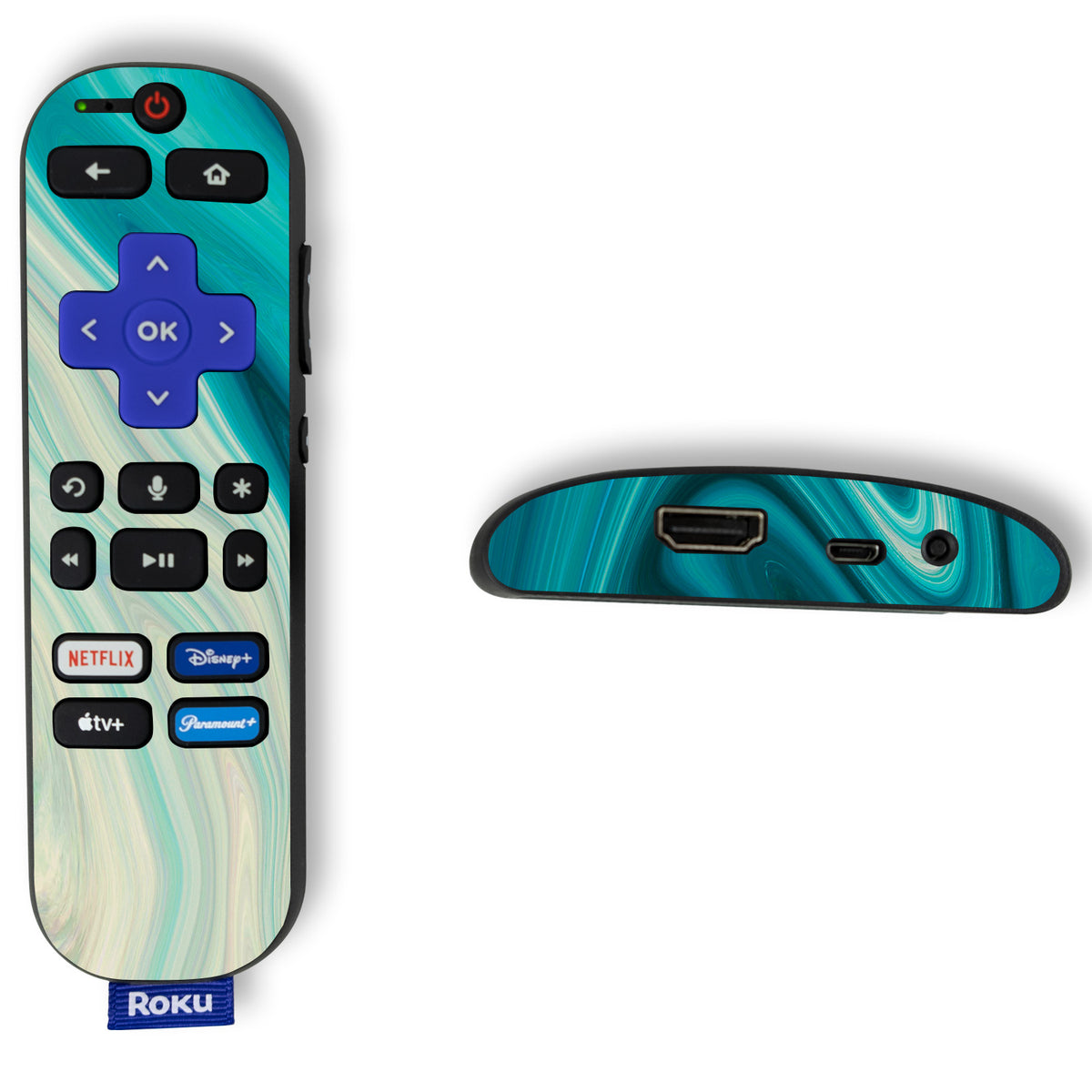 Aqua Swirl Skin For Roku Express 4K+ Model 3941 (2022) — MightySkins