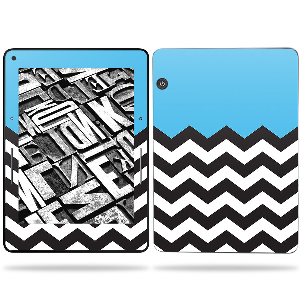 Baby Blue Chevron Skin For Amazon Kindle Voyage 6" (2017) — MightySkins