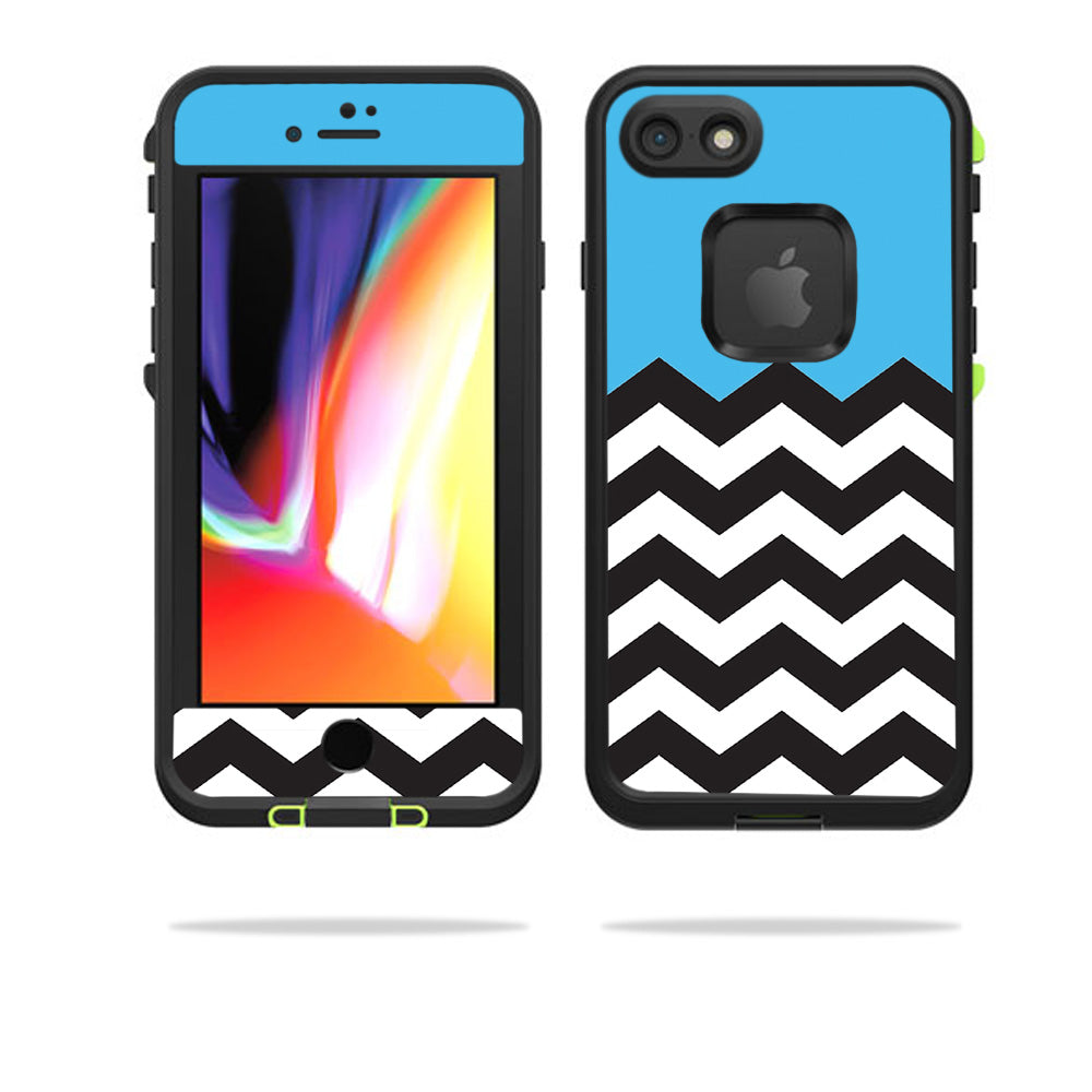 Baby Blue Chevron Skin For LifeProof Fre For iPhone SE (2020) / 7 / 8 ...