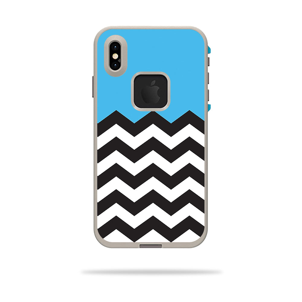 Baby Blue Chevron Skin For LifeProof FRE iPhone XS Max — MightySkins