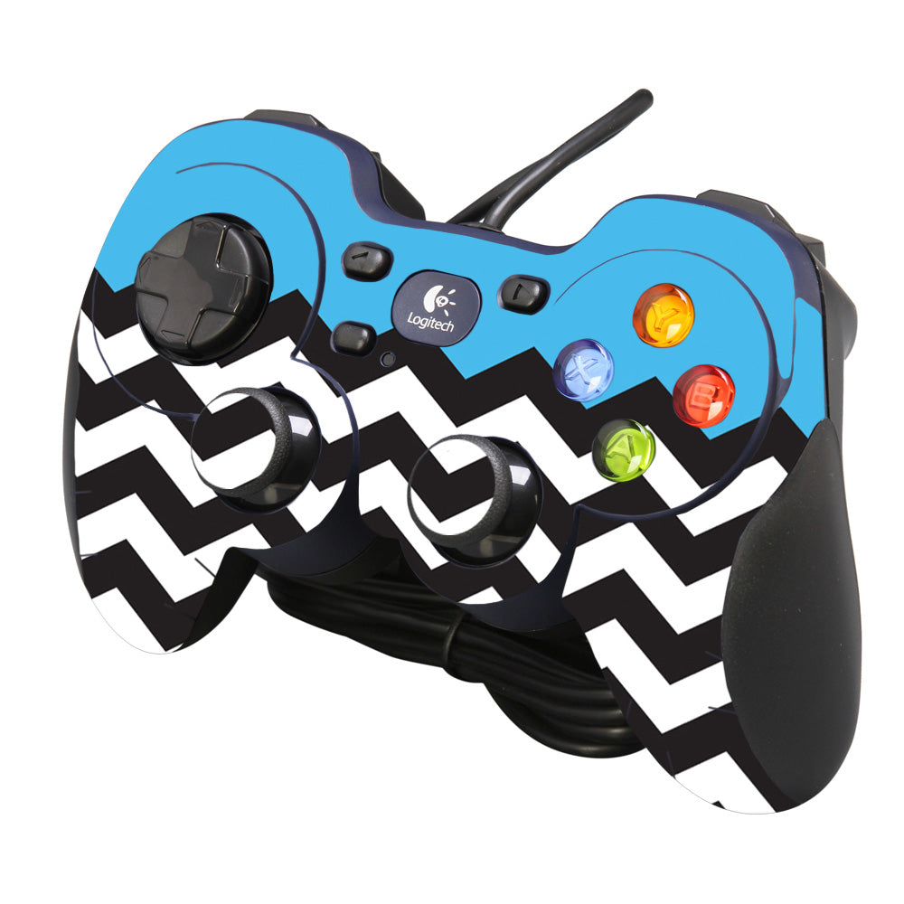 Baby Blue Chevron Skin For Logitech F310 Gamepad — MightySkins