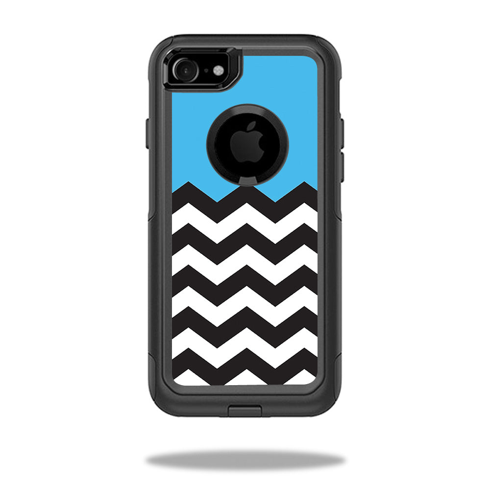 Baby Blue Chevron Skin For OtterBox Commuter iPhone SE (2020) / 7 / 8 ...