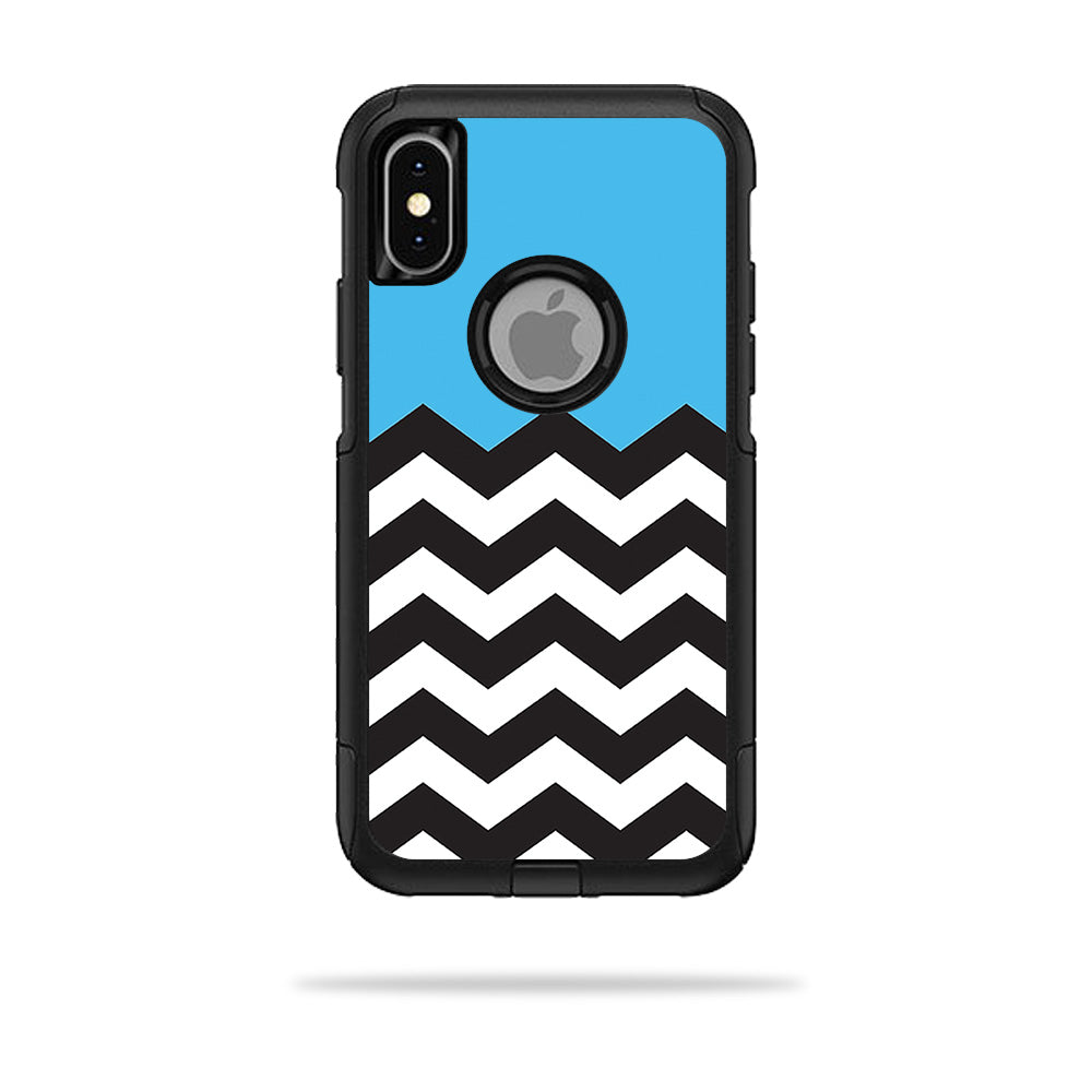 Baby Blue Chevron Skin For OtterBox Commuter iPhone X or XS Case ...