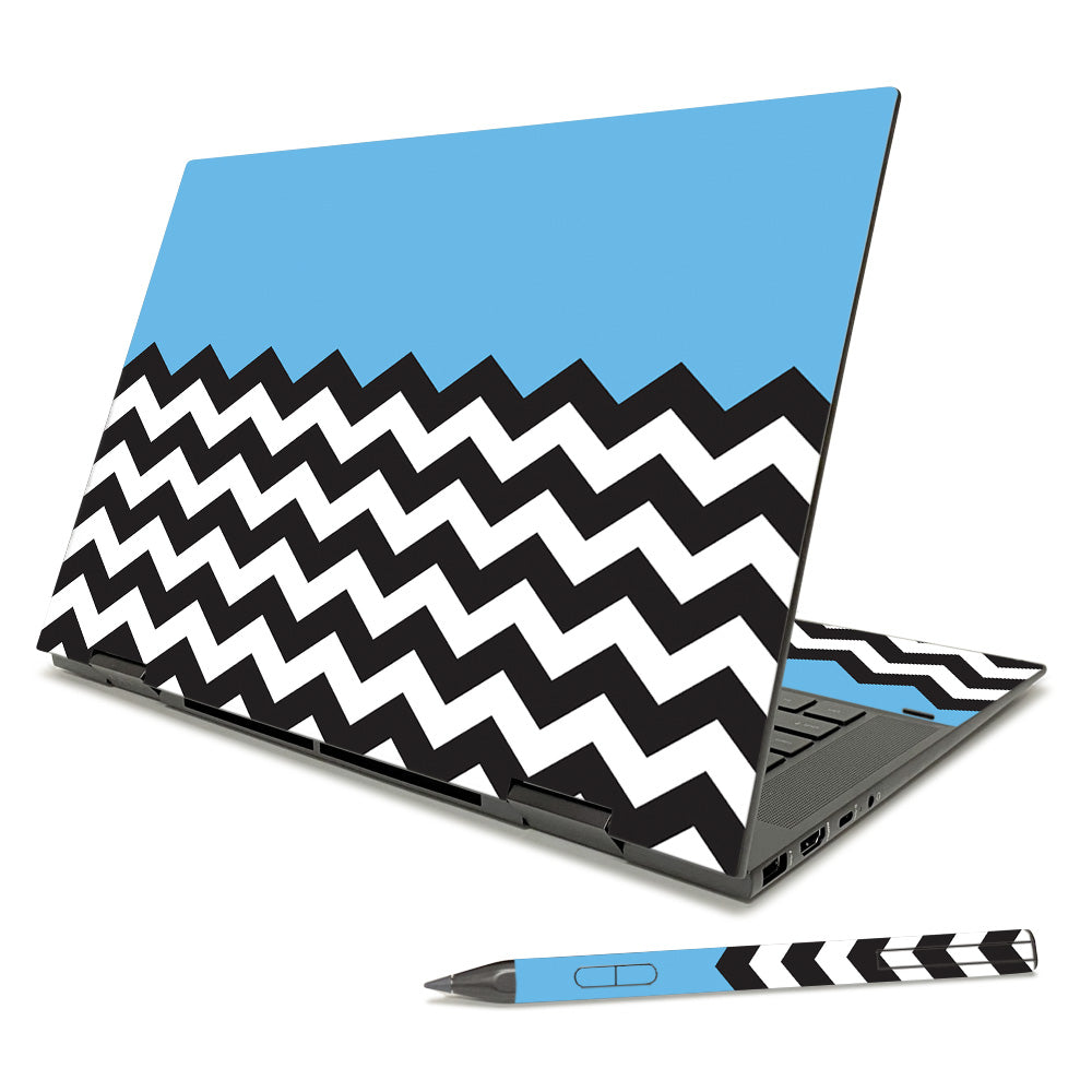 Baby Blue Chevron Skin For Envy x360 15" (2021) — MightySkins