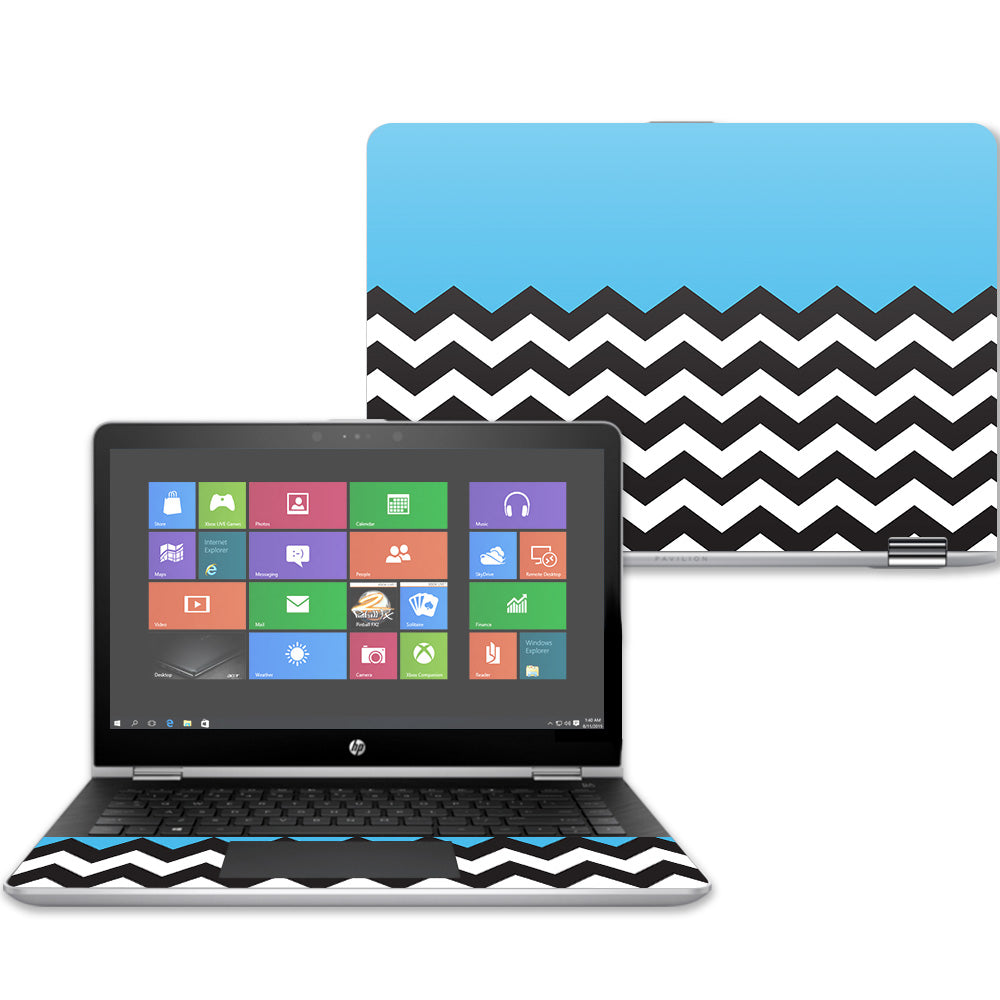 Baby Blue Chevron Skin For HP Pavilion x360 15" (2017) — MightySkins