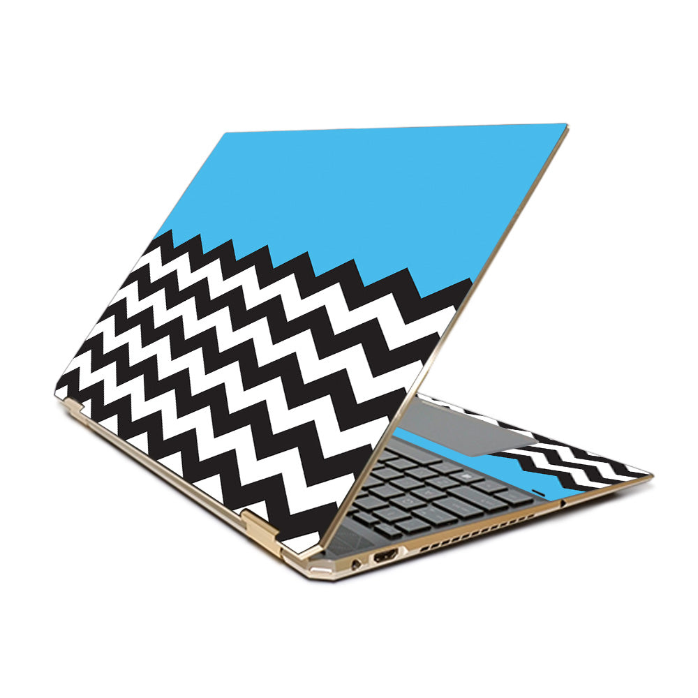Baby Blue Chevron Skin For Spectre x360 15.6" Gem-Cut (2019) — MightySkins