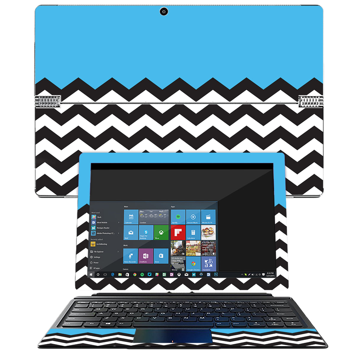 Baby Blue Chevron Skin For MIIX 510 12.2" — MightySkins