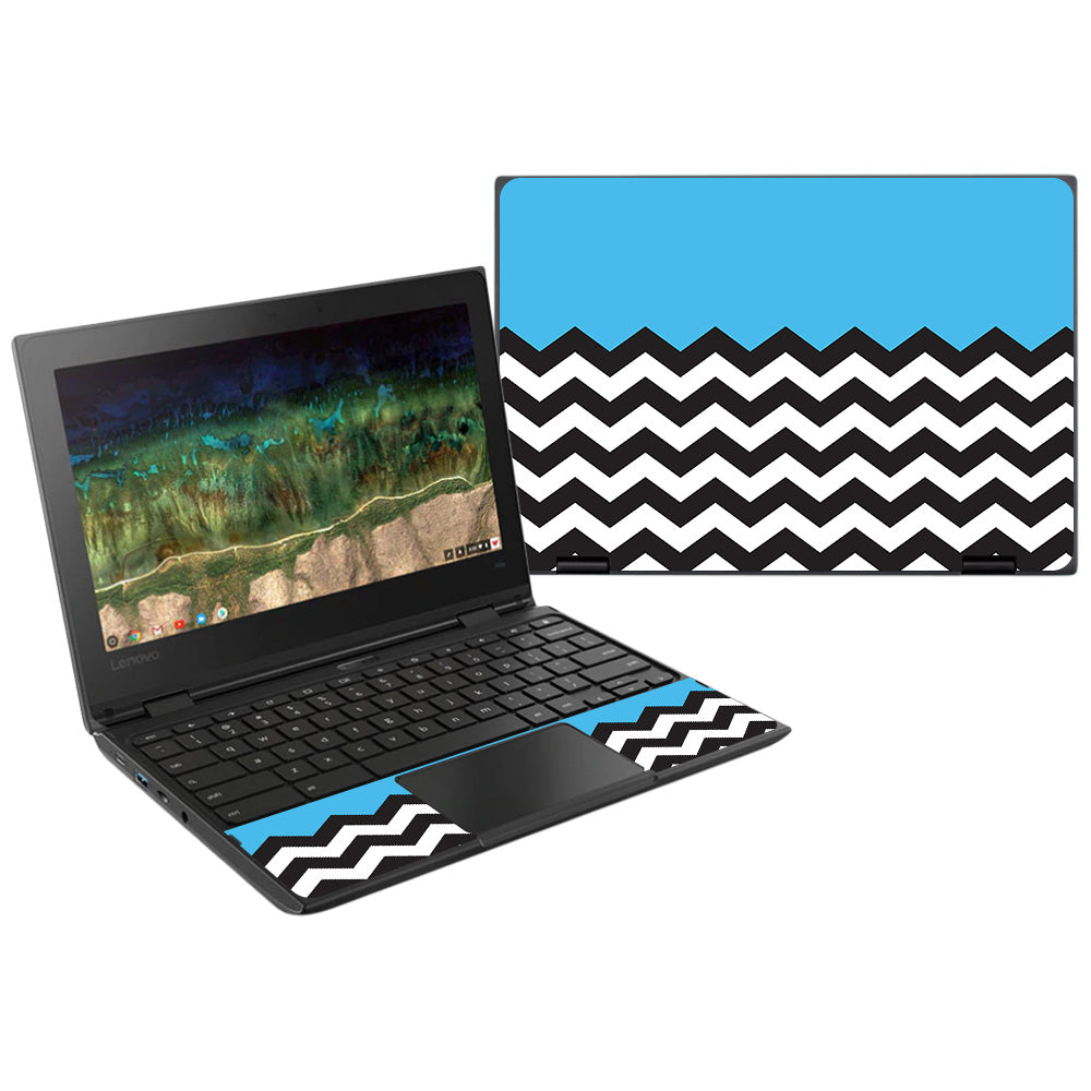 Baby Blue Chevron Skin For 500e Chromebook 11.6" (2018) — MightySkins