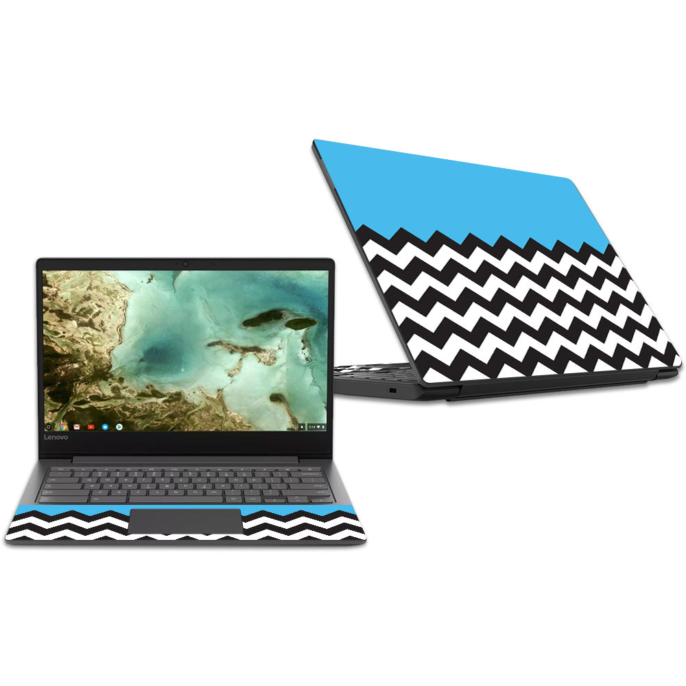 Baby Blue Chevron Skin For Chromebook S330 (2018) — MightySkins
