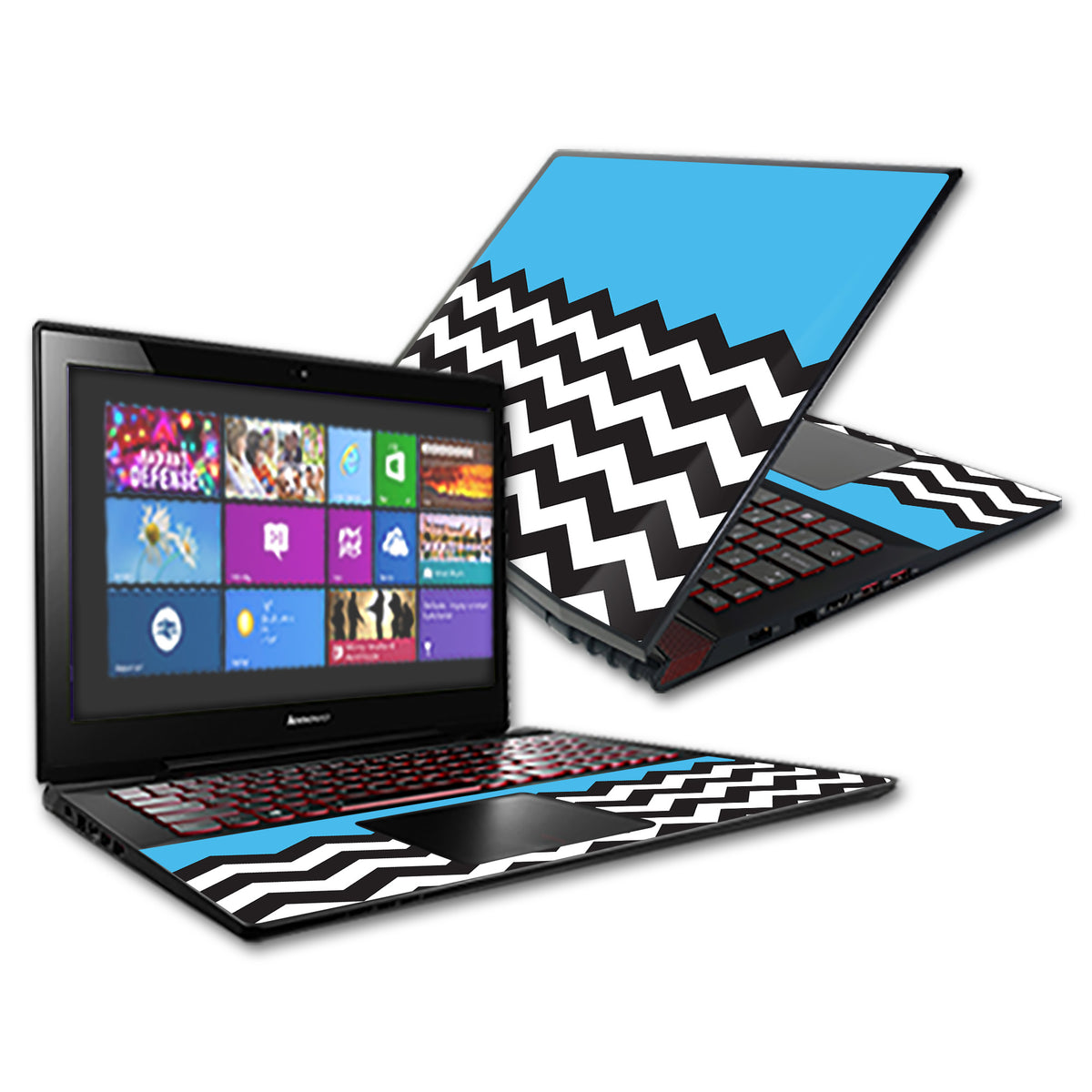Baby Blue Chevron Skin For Ideapad Y50 15.6" Screen — MightySkins