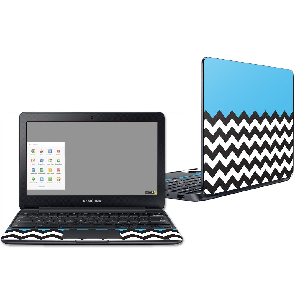 Baby Blue Chevron Skin For Chromebook 3 11.6" — MightySkins