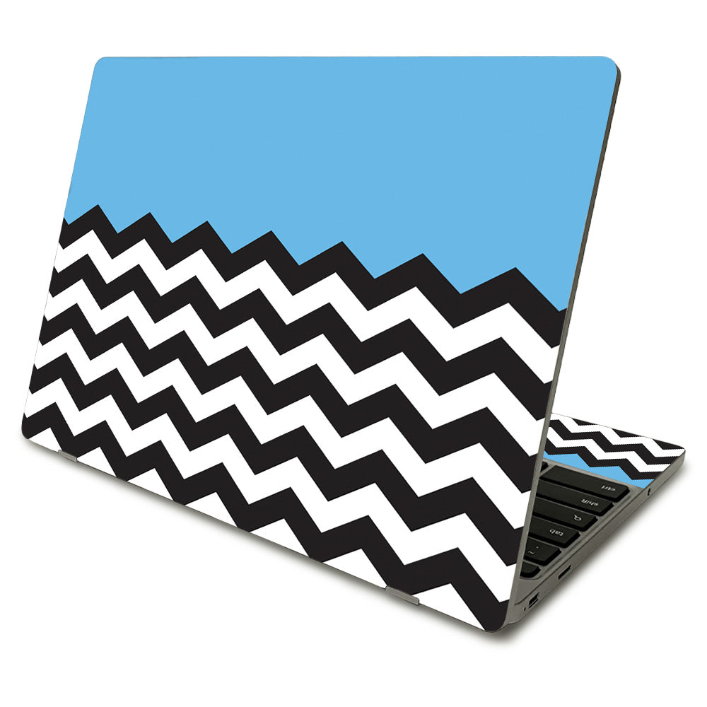 Baby Blue Chevron Skin For Samsung Chromebook 4 (2021) 11.6" — MightySkins