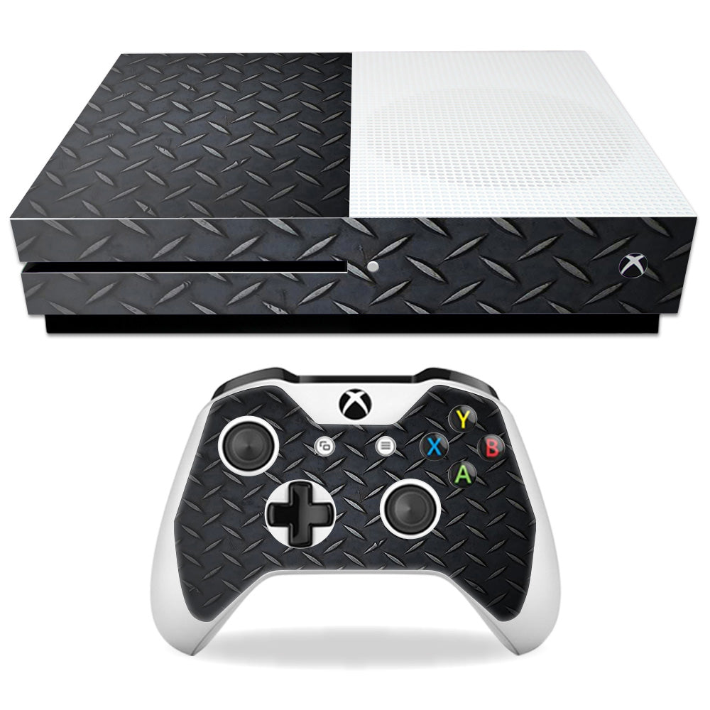 Black Diamond Plate Skin For Microsoft Xbox One S — MightySkins