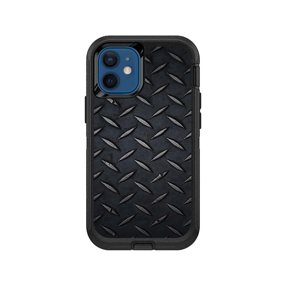 Black Diamond Plate Skin For OtterBox Defender iPhone 13 Mini — MightySkins