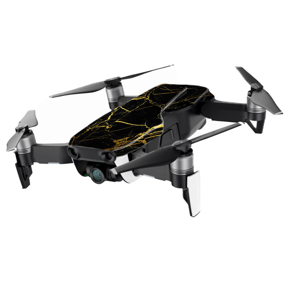 Black Gold Marble Skin For DJI Min Coverage — MightySkins