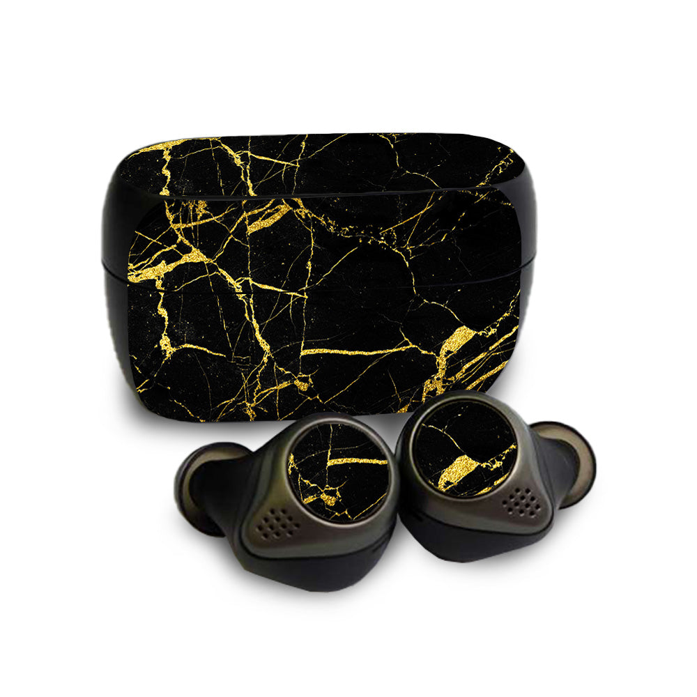 Black Gold Marble Skin For Jabra Elite 75t — MightySkins