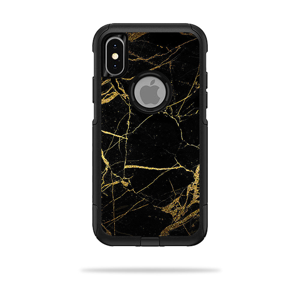Black Gold Marble Skin For OtterBox Commuter iPhone X or XS Case ...