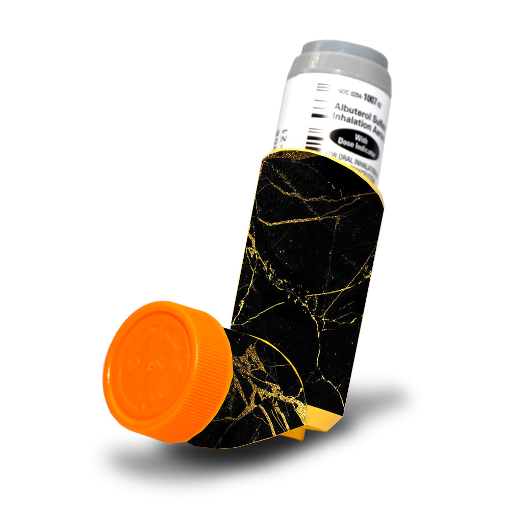 Black Gold Marble Skin For Proventil HFA Asthma Inhaler — MightySkins