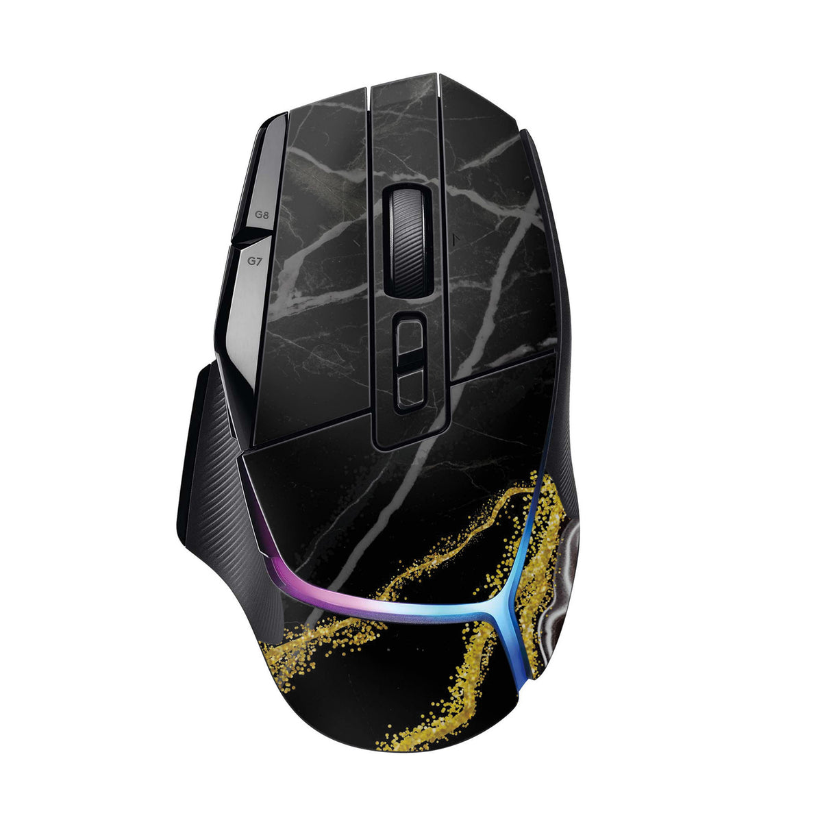 Black Marble Glitter Skin For Logitech G502 X Plus — MightySkins